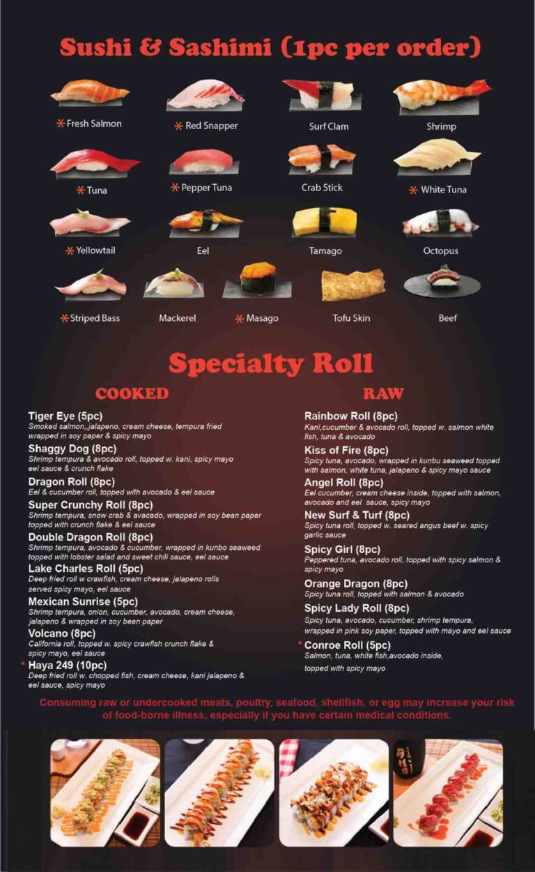 Menu – Sushi Haya